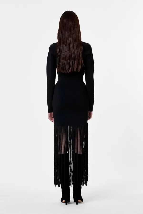 NICHOLAS Fiorella Dress With Fringe Hem