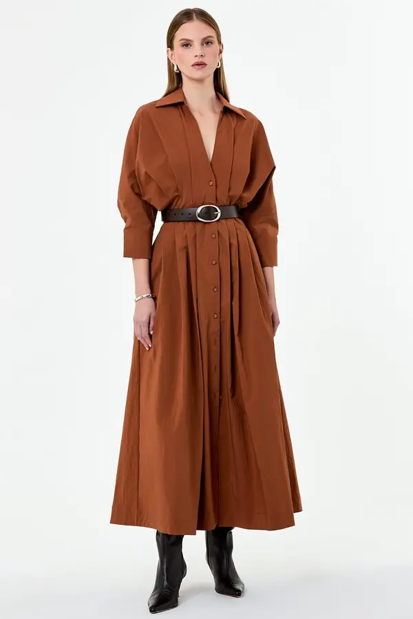 NICHOLAS Lanae Dress - Chestnut