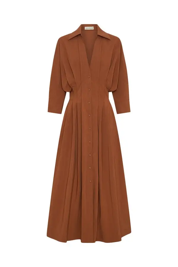 NICHOLAS Lanae Dress - Chestnut