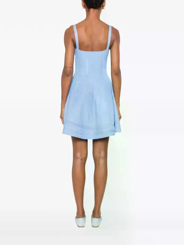 Maje Ribbed-knit Buckled-strap Mini Dress