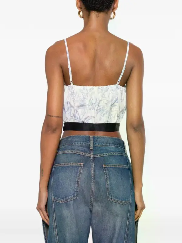 Maje Floral Print Cropped Top
