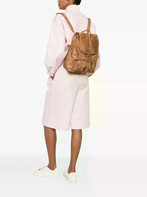 Maje Leather Trimmed Backpack