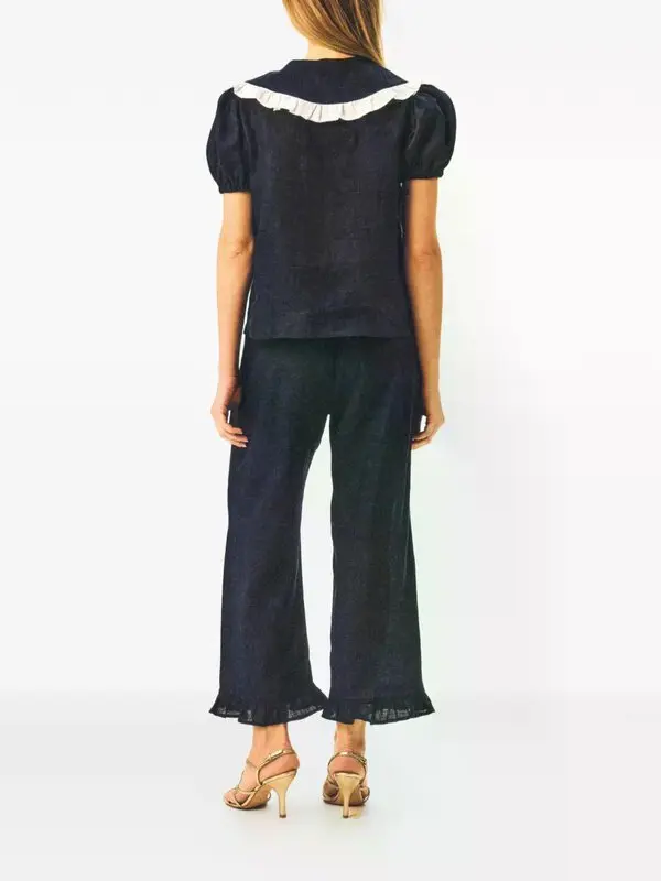 Sleeper Puff Linen Loungewear Blouse