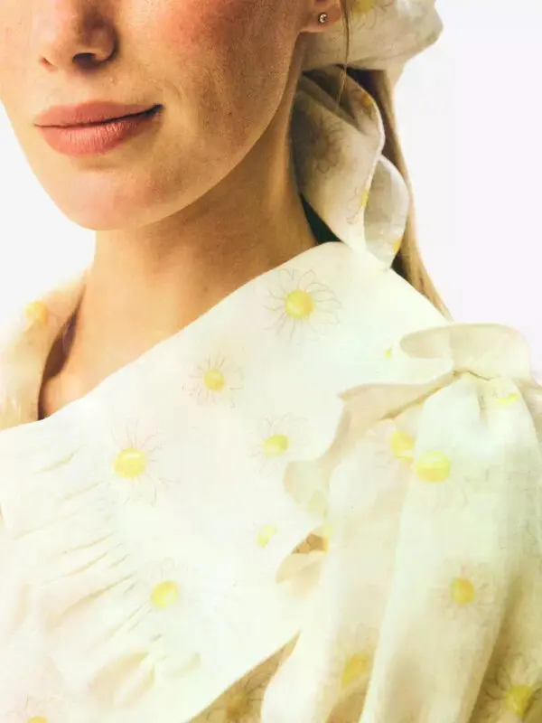 Sleeper Puff Sleeve Daisy Print Blouse