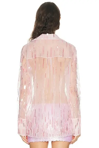 MAY MASHIAH Embellished Chiffon Shirt - Peony