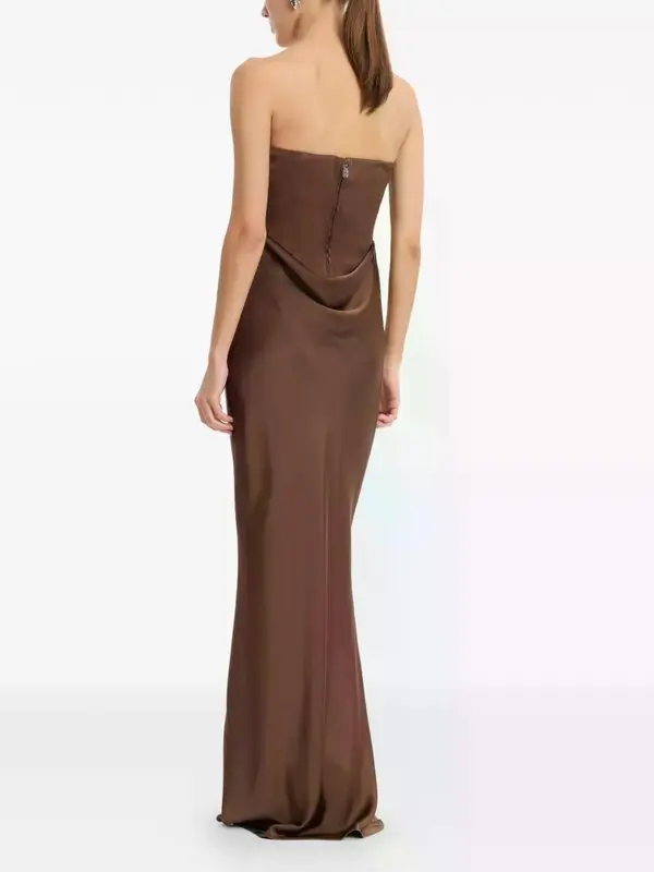 ROTATE BY BIRGER CHRISTENSEN Draped Corsage Maxi Dress
