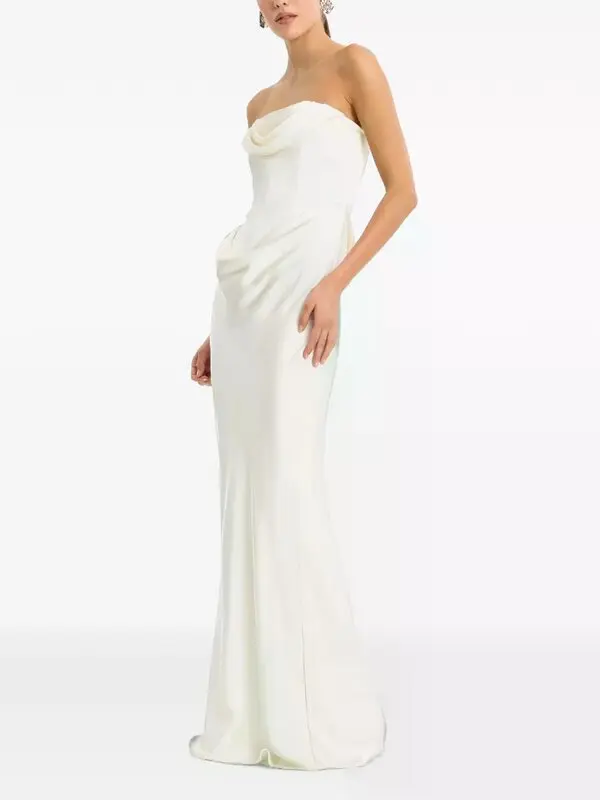 ROTATE BY BIRGER CHRISTENSEN Strapless Corsage Maxi Dress - Neutrals