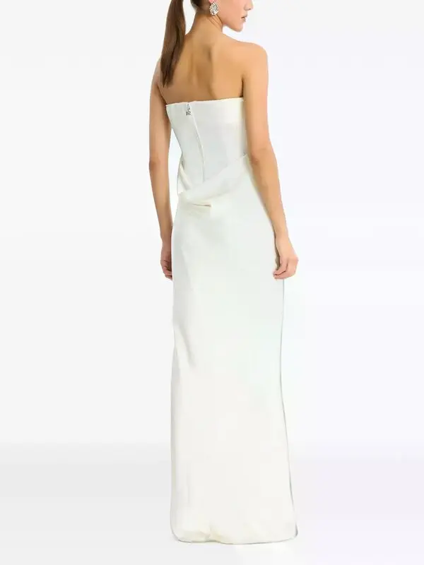 ROTATE BY BIRGER CHRISTENSEN Strapless Corsage Maxi Dress - Neutrals