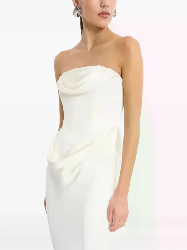 ROTATE BY BIRGER CHRISTENSEN Strapless Corsage Maxi Dress - Neutrals