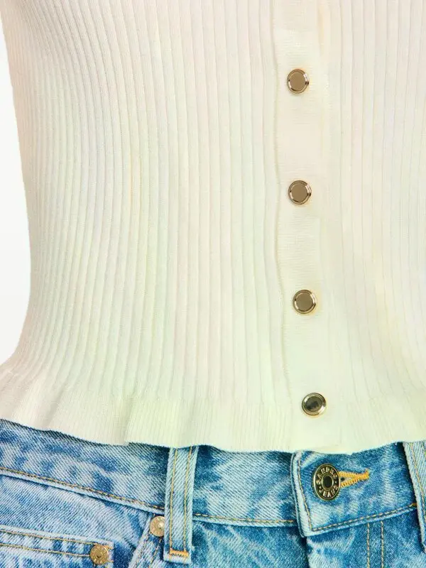 Sandro Ribbed-knit Cardigan With Ruffle Trim
