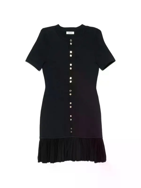 Sandro Midnight Ruffled Mini Dress - Blue
