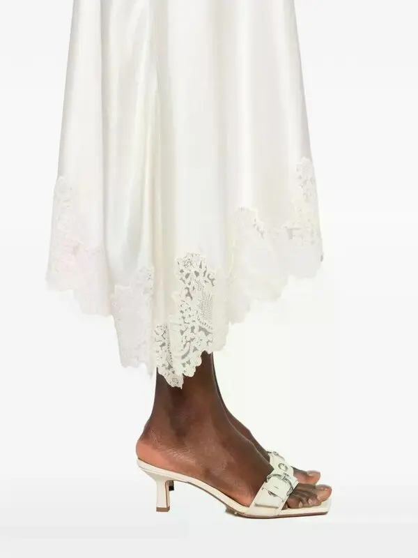 Sandro Lace-trim Asymmetric Midi Skirt