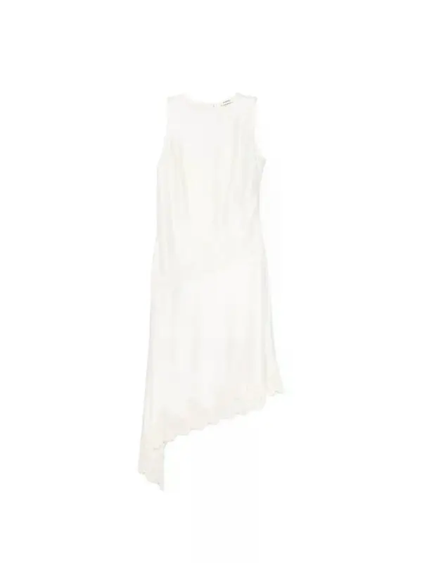 Sandro Lace-trim Asymmetric Midi Dress - Neutrals