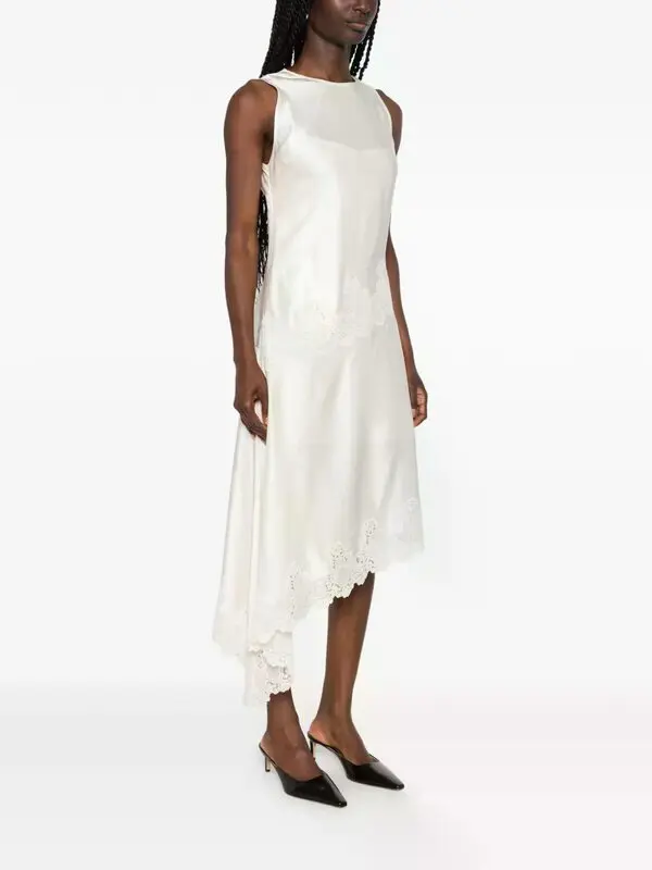 Sandro Lace-trim Asymmetric Midi Dress