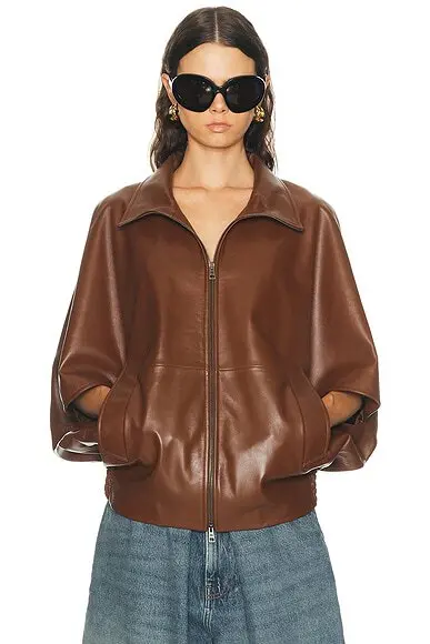 Balenciaga Leather Cocoon Blouson Jacket