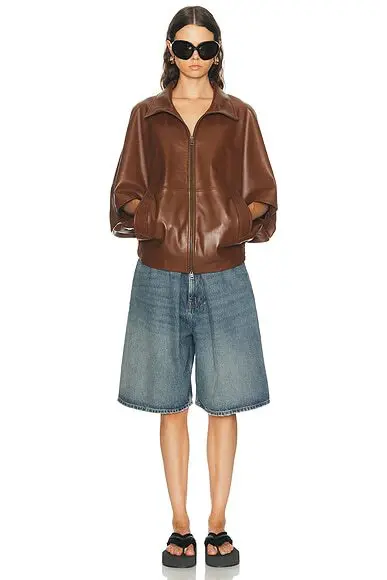 Balenciaga Leather Cocoon Blouson Jacket