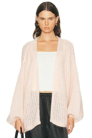 TOTEME Puffed Cardigan In Mohair Blend - Bloom
