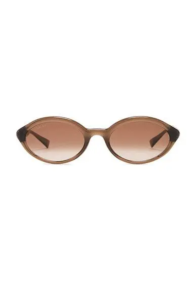 Gucci Pop Bamboo Oval Sunglasses - Brown