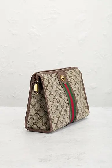 Gucci Ophidia Pouch In Gg Supreme Canvas