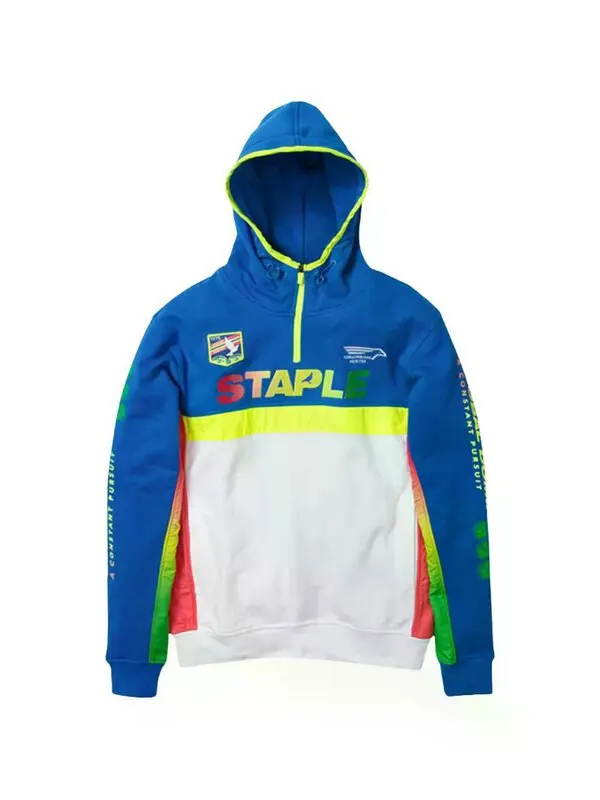STAPLE Logo-print Colour-block Hoodie