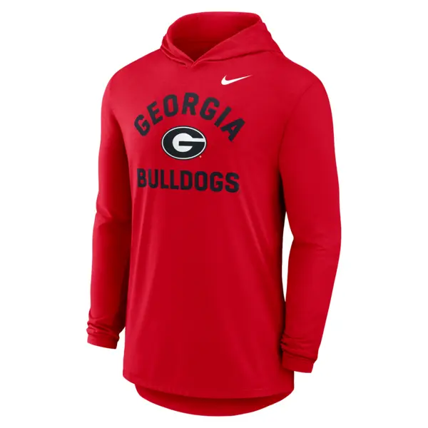 Nike Georgia Bulldogs Dri-fit College Long-sleeve Hooded T-shirt - Red