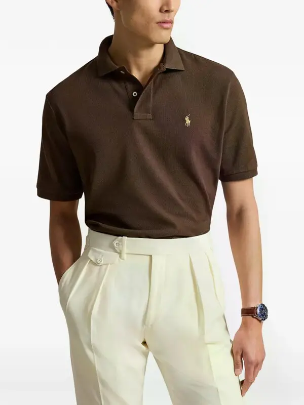 Polo Ralph Lauren Mesh-knit Embroidered-logo Polo Shirt
