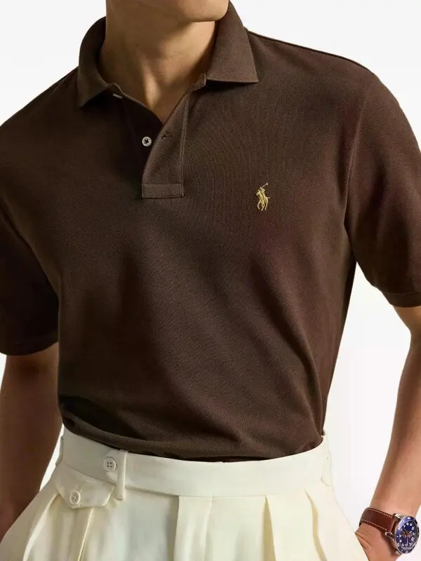 Polo Ralph Lauren Mesh-knit Embroidered-logo Polo Shirt