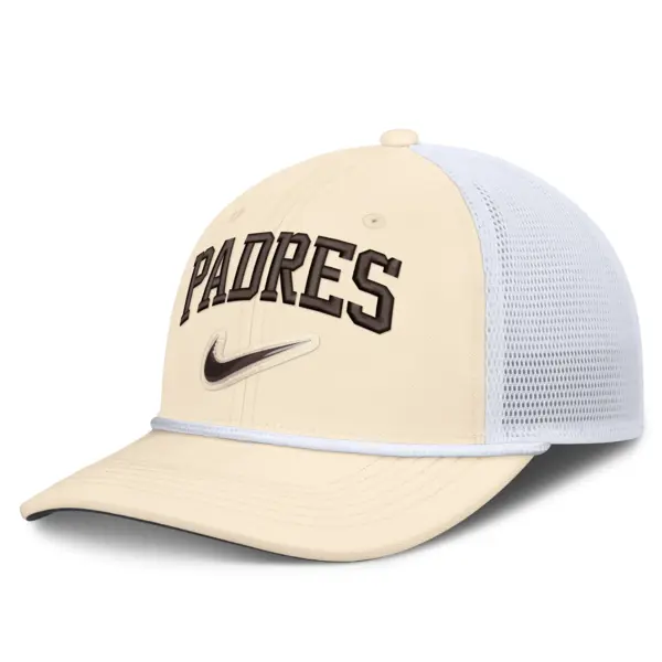 Nike San Diego Padres Rise Trucker Adjustable Hat - White