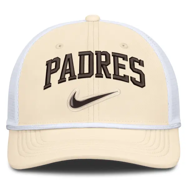 Nike San Diego Padres Rise Trucker Adjustable Hat - White