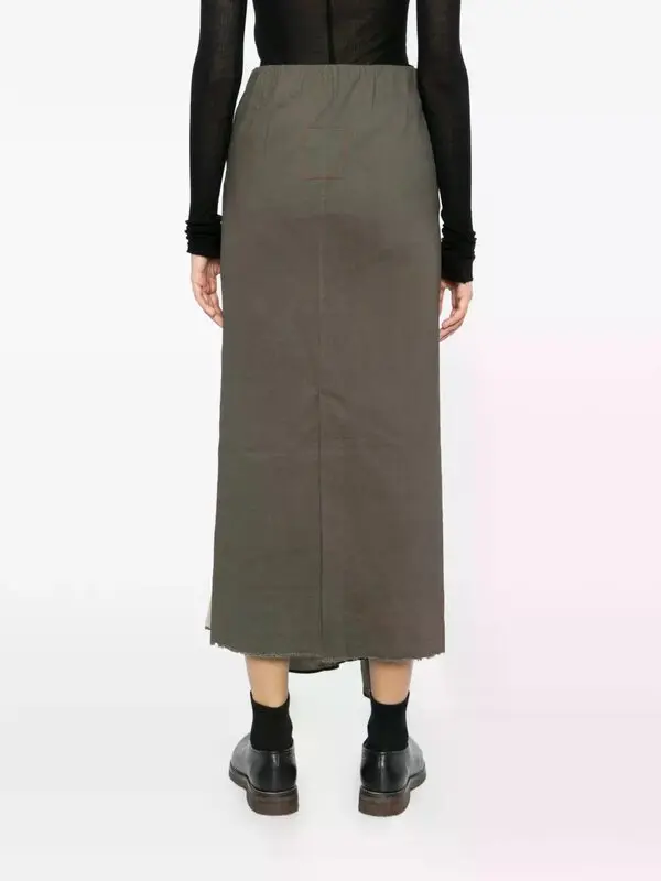 UMA WANG Draped Gale Midi Skirt - Brown