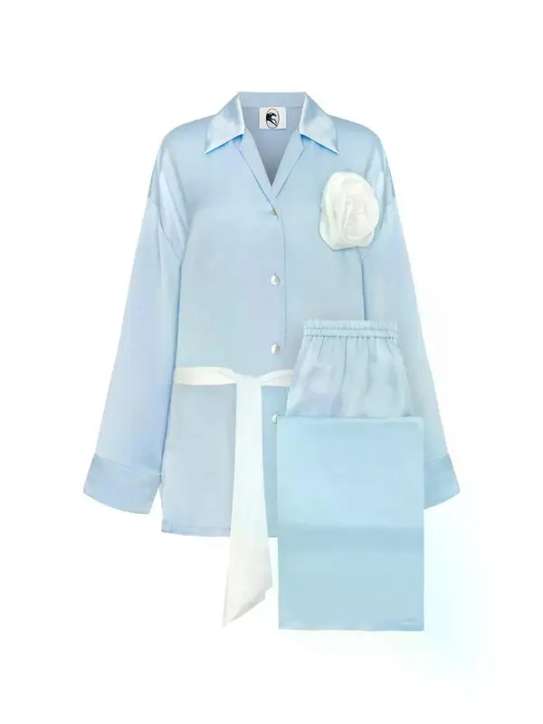 Sleeper The Rose Oversized Pajama Set - Blue