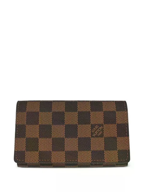 LOUIS VUITTON 2009 Damier Ebène Porte Monnaie Billets Trésor Wallet - Brown