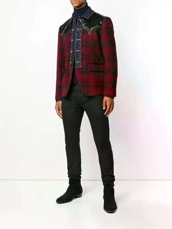 Dsquared2 Denim-trim Plaid Blazer