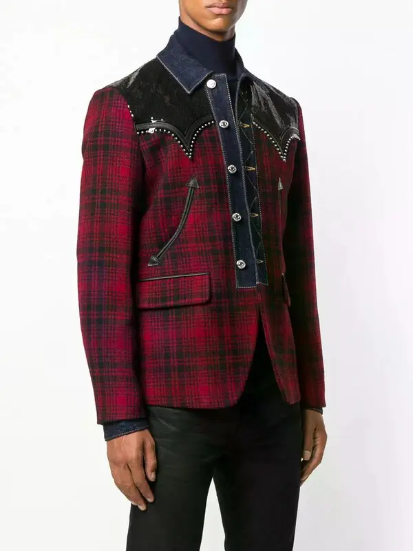 Dsquared2 Denim-trim Plaid Blazer