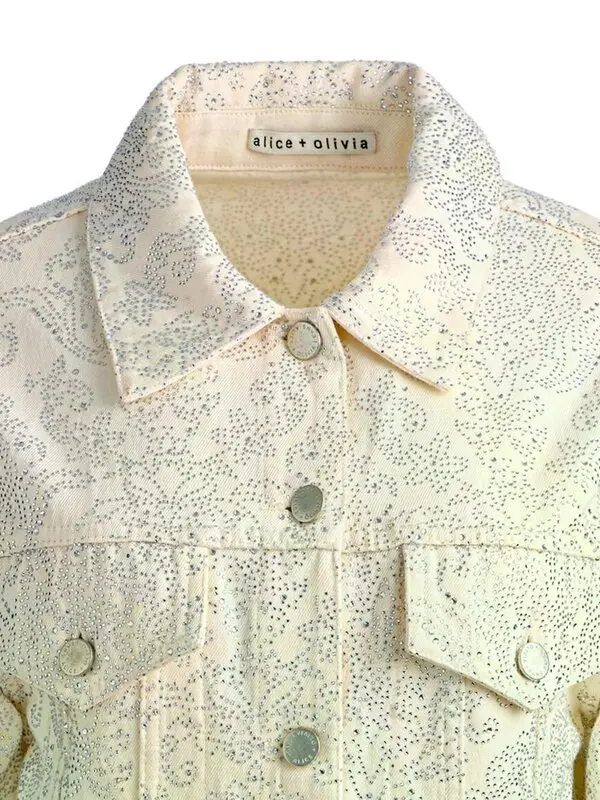 Alice + Olivia Crystal Embellished Denim Jacket