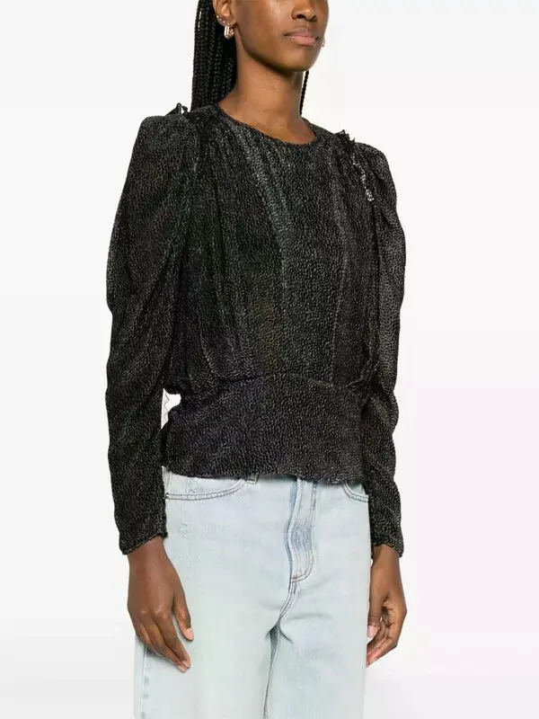 Isabel Marant Étoile Zarga Spotted Velvet Blouse