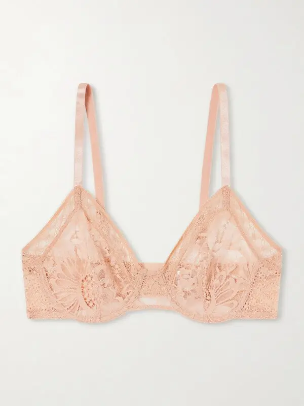 ERES Somptueuse Lace Underwired Balconette Bra - Pink