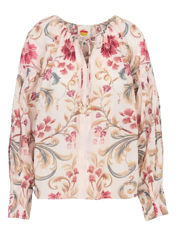 Farm Rio Floral Print Cotton Shirt - Multi