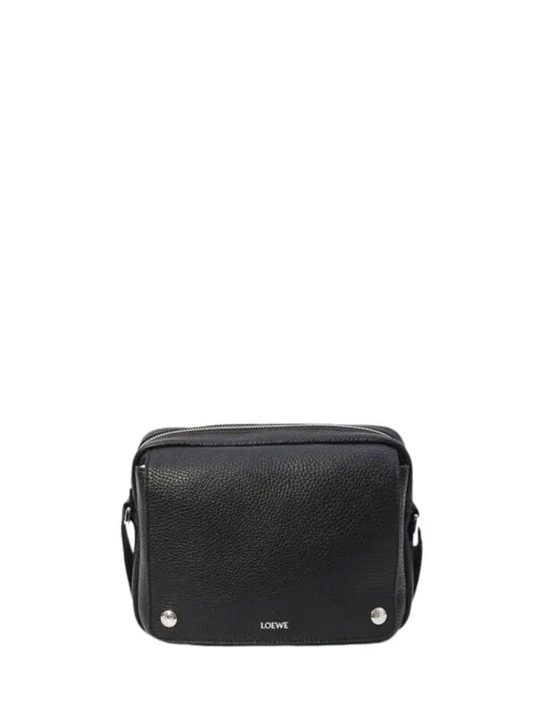 Loewe Pebble Medium Leather Camera Bag - Black