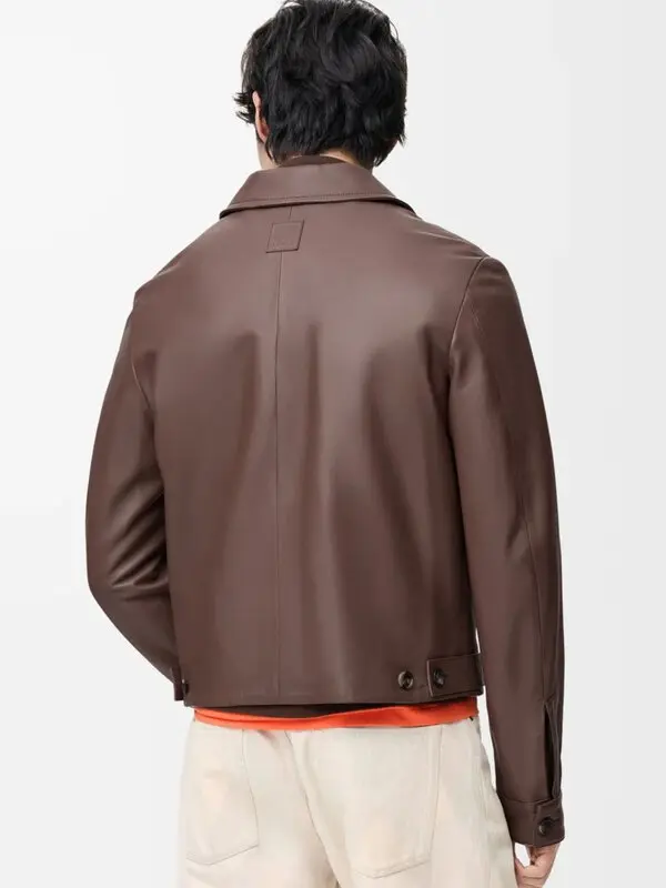 Loewe Leather Zip Jacket - Grey