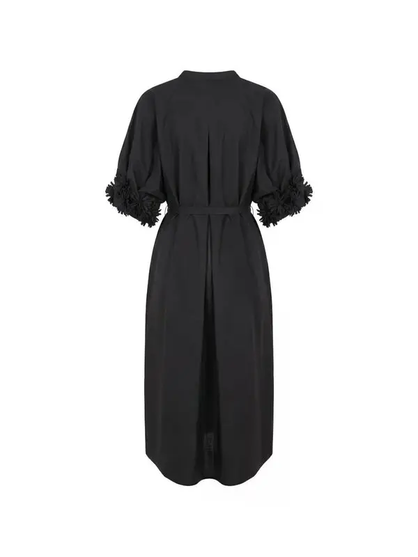 MEIMEIJ Floral Appliqué Belted Midi Dress