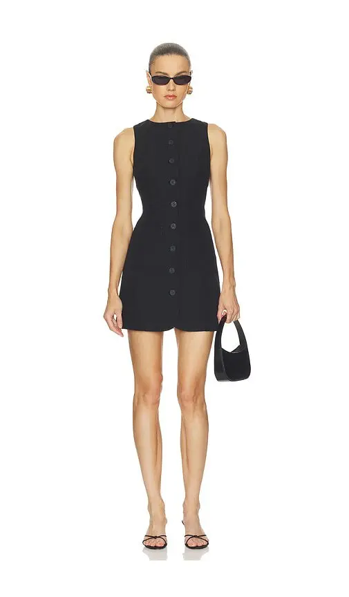 ALIGNE Leah Linen Mix Dress - Black