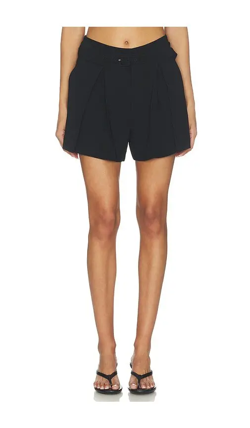 Cinq À Sept Kama Belted Crepe Shorts - Black