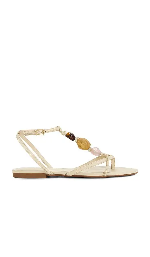 Schutz Amber Flat Sandal With Bead Accents