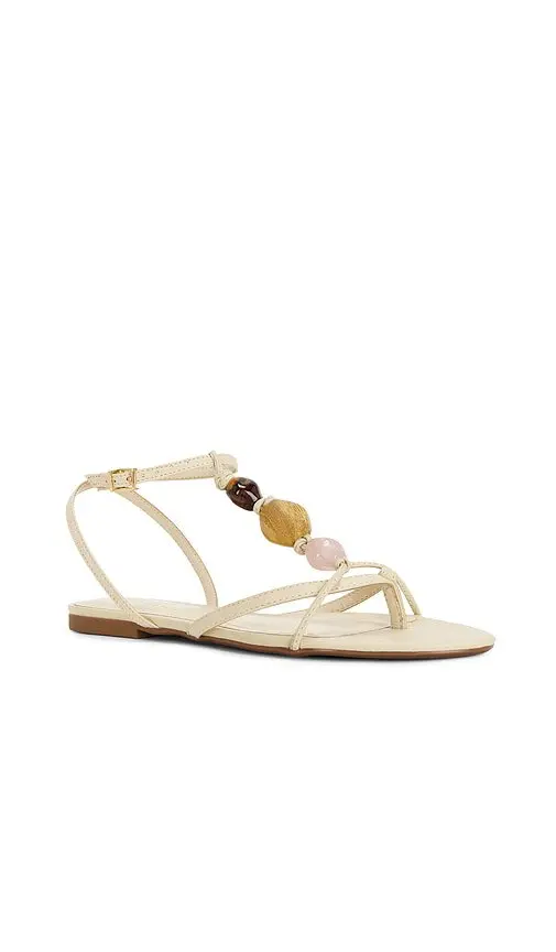 Schutz Amber Flat Sandal With Bead Accents