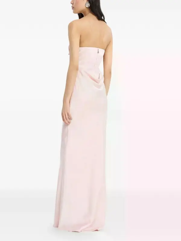 ROTATE BY BIRGER CHRISTENSEN Strapless Draped Corsage Maxi Dress