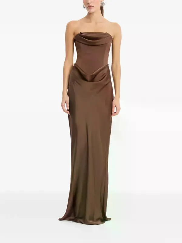 ROTATE BY BIRGER CHRISTENSEN Strapless Corsage Maxi Dress
