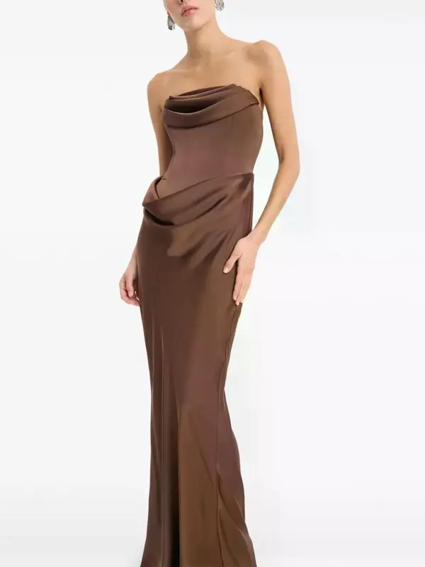 ROTATE BY BIRGER CHRISTENSEN Strapless Corsage Maxi Dress