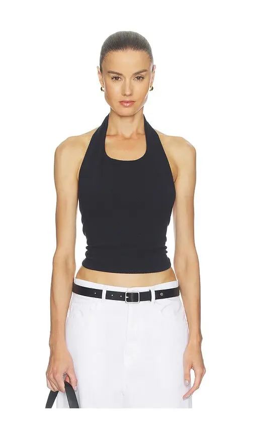 Free People Round Two Pique Halter Top