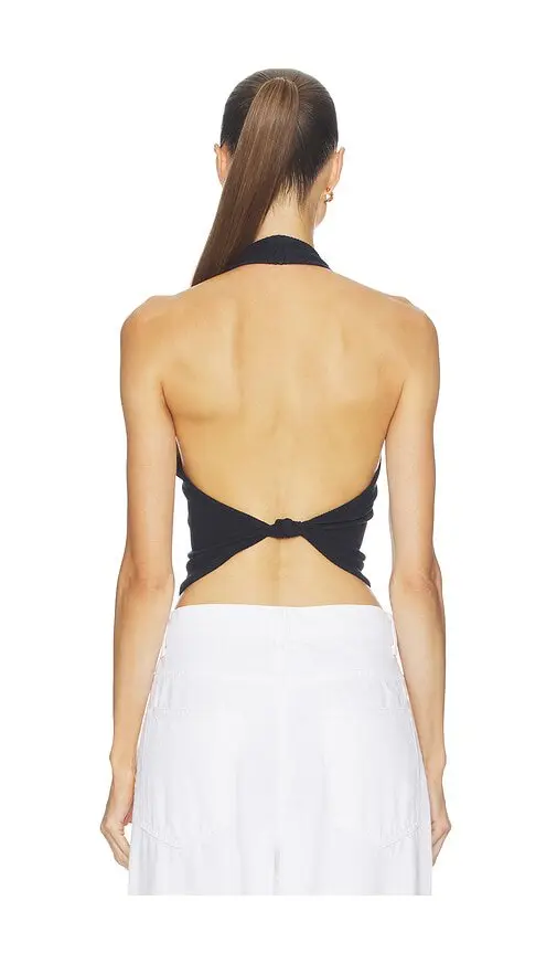 Free People Round Two Pique Halter Top